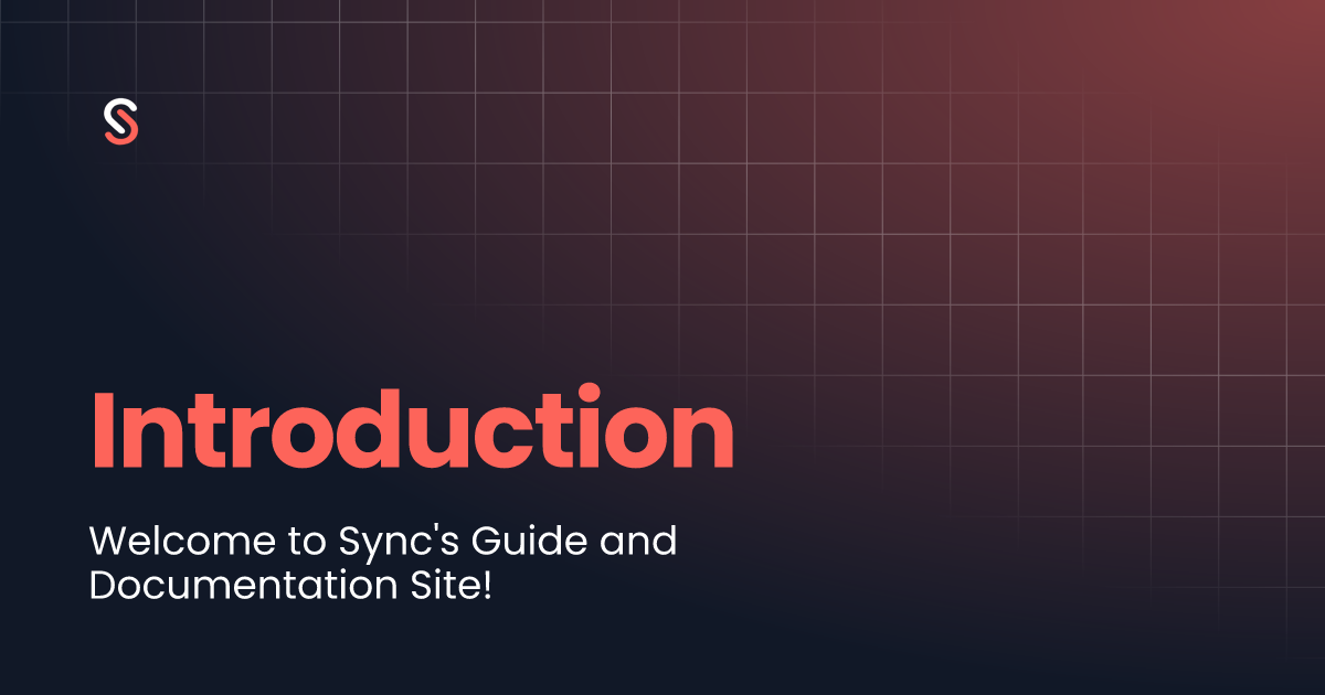 Introduction | Sync | Documentation